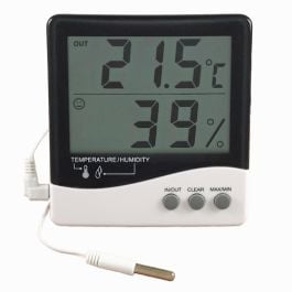 Indoor/Outdoor Temperature/Humidity Display (Wall/Desk Mounting) with Probe